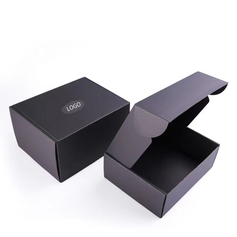 Printed Matte Black Cardboard Box Paper Packaging Mailer Shipping Boxes ...