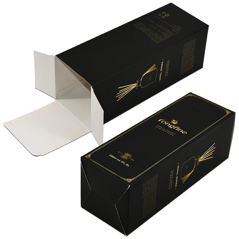 Black Printing Reed Diffuser Strong Cardboard Boxes Fragrance Perfume ...